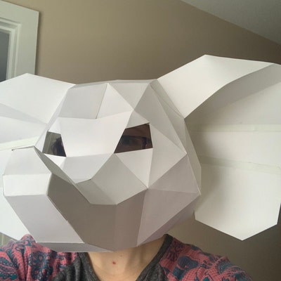 Elephant Mask Template Paper Mask, Papercraft Mask, Masks, 3d Mask, Low ...