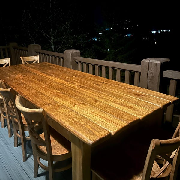RUSTIC FARMHOUSE TABLE Small Kitchen Dining Farm House Reclaimed Wood ...