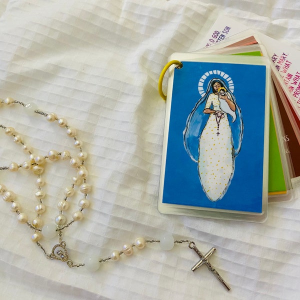 Illustrated Rosary Prayer Cards, Rosary Art, Catholic Gift, Rosary ...