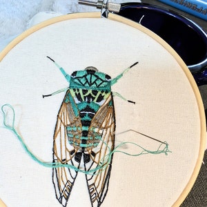 PDF Cicada Embroidery Pattern and Instructions Downloadable Cicada - Etsy