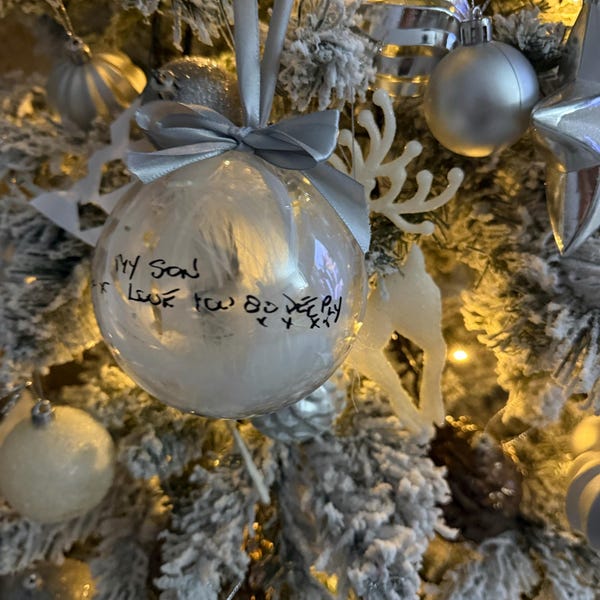 Actual Writing | Robin Slate Bauble | Personalised | Loved Ones Writing ...