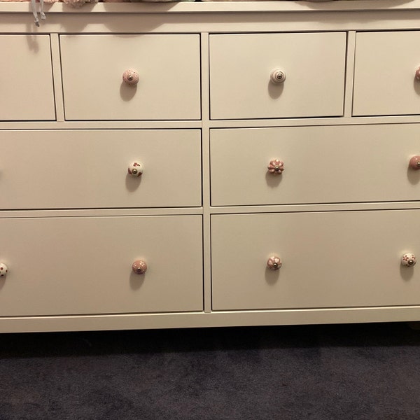 Pink Mixed Assorted Design Ceramic Knobs Ceramic Door Knobs Handpainted Ceramic Knobs Kitchen ...