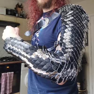 Full Arm Scalemaille and Leather Armor Scale and Chainmail Adjustable ...