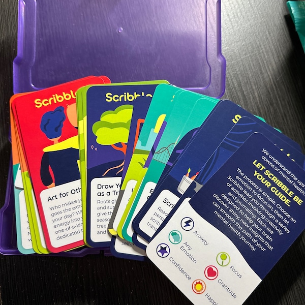 Scribble Deck | Prompt Cards for Mental Health | Drawing and Journaling ...