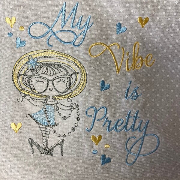 Little Girl Playing Dress up Machine Embroidery Design Girl Bedroom ...