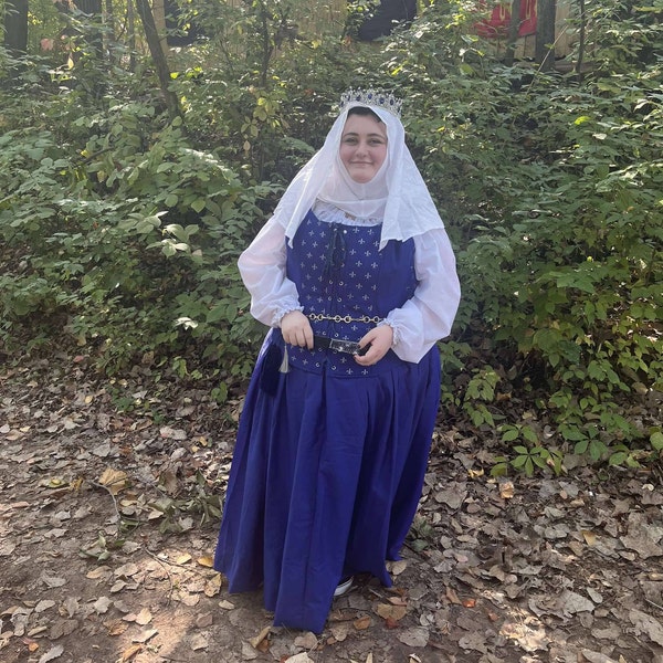 Women's White or Unbleached Medieval Veil-back Wimple And/or Veil in ...