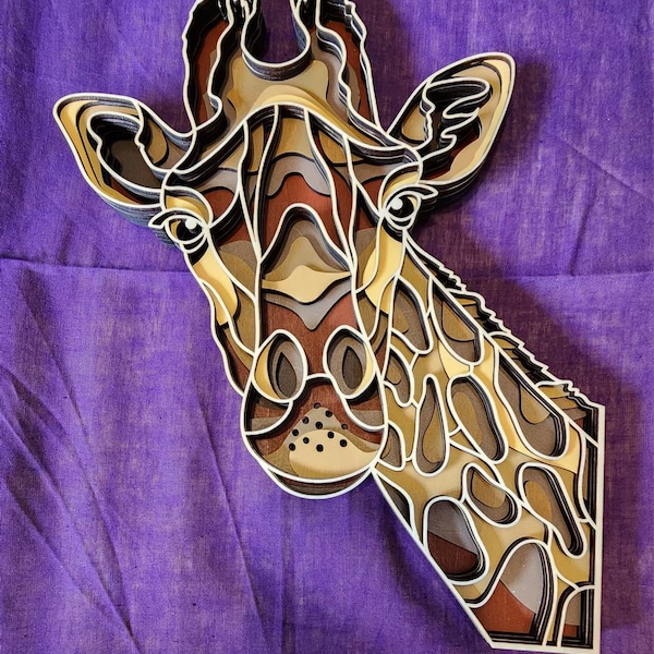 Giraffe SVG Files, Laser Cut Template Files, Layered CNC Router Svg, 3D ...