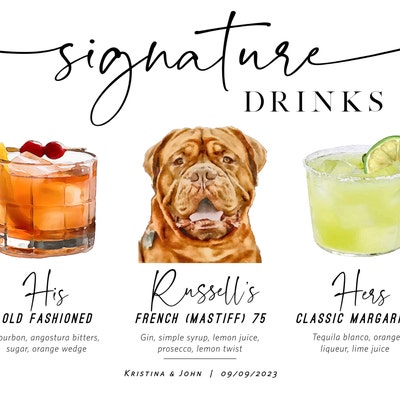 Signature Drinks Sign Template, Editable Signature Drinks, Signature ...