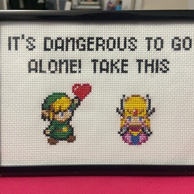Legend of Zelda Link & Zelda Set of 2 Cross Stitch Pattern Valentine ...