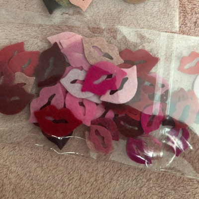Wool Felt Lips 50 Total Die Cuts Pinks and Reds Crochet Doll Lips Dolls ...