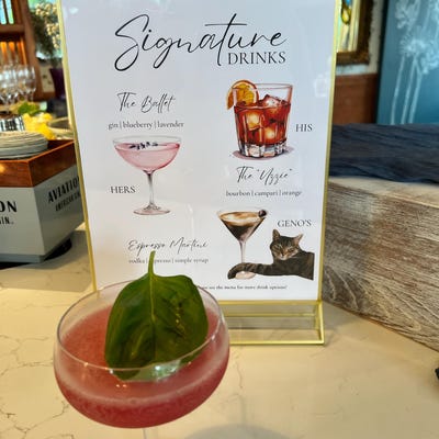 Featured Signature Drink Sign Bar Menu Template Minimalist Printable ...