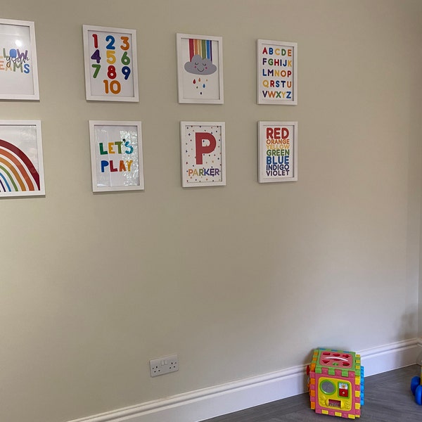 Rainbow Numbers Print Rainbow Nursery Wall Colourful Playroom Toddler ...