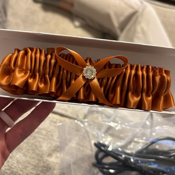 Copper Wedding Garter, Lace Bridal Garter Set, Garter for Bride, Garter ...