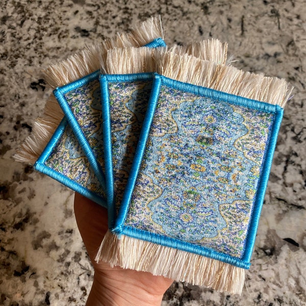Beautiful Turkish Carpet Coasters, Persian Rug Coasters, Mug Rug ...