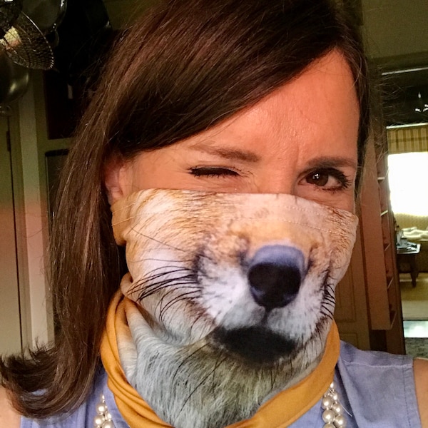 Red Fox Neck Gaiter, Fox Face Mask, Fox Costume, Face Covering, Party ...
