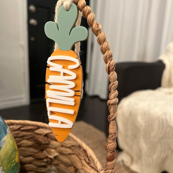 Easter Basket Tag Carrot Tag Basket Tag Personalized Easter Basket Tag ...