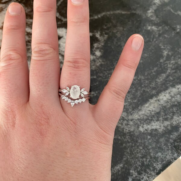 Angelic Amethyst Ring Set, Promise Ring, Stacking Ring, Natural ...