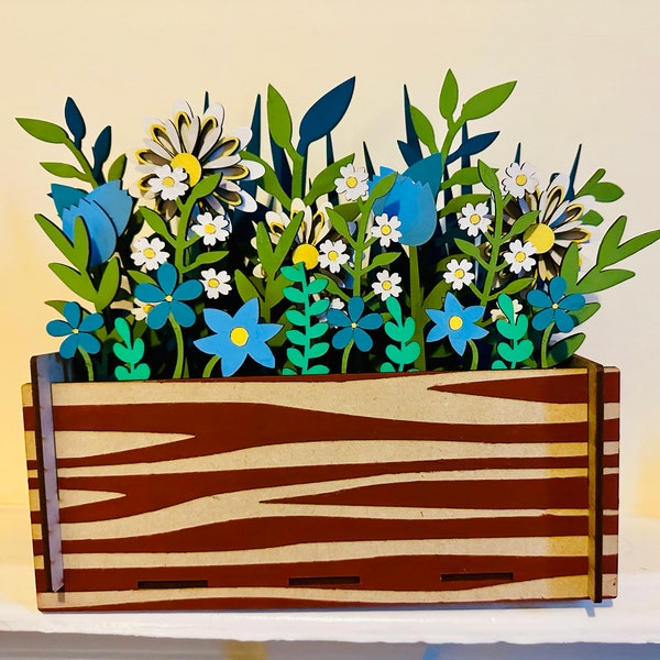 DIY 3D Layered MDF Flower Pot, Make Your Own Flower Pot, Flower Window ...