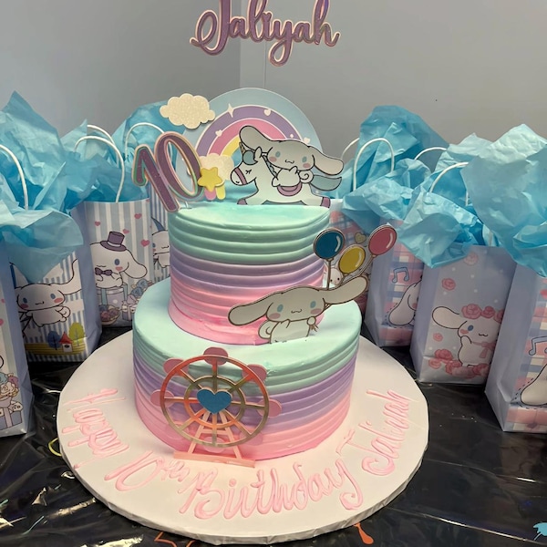 Cinnamon Roll Cake Topper - Kitty and Friends Birthday - Cinnamon Roll ...