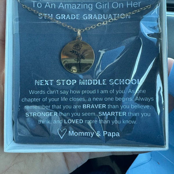 8th Grade Graduation Necklace Custom Middle School Graduation Jewelry ...