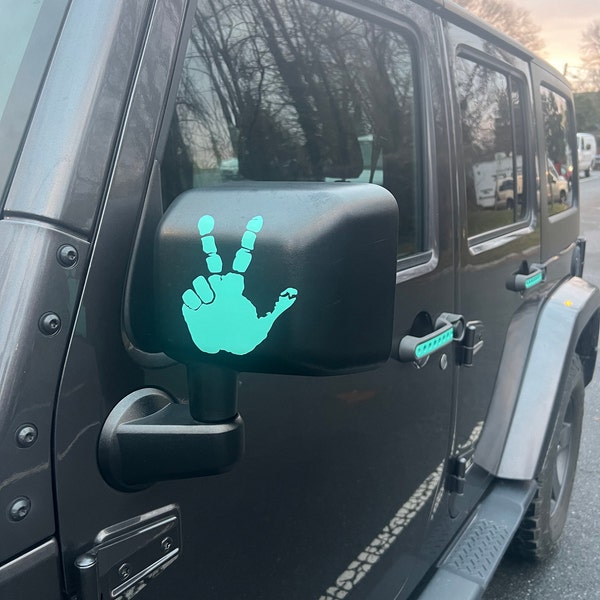 Wave Mirror Decal Peace Sign Side Mirror Decal Wave Dammit Peace Decal ...
