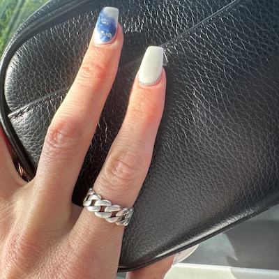 Mens Silver Evil Eye Signet Ring, Square Evil Eye Protection Pinky Ring ...