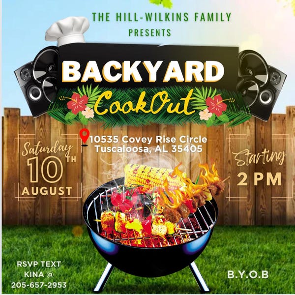 Father's Day Cookout Flyer / BBQ Cookout Design / DIY Fathers Day ...