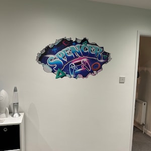 Personalised 3D Cracked Wall Effect Graffiti Wall Art Decal/sticker - Etsy