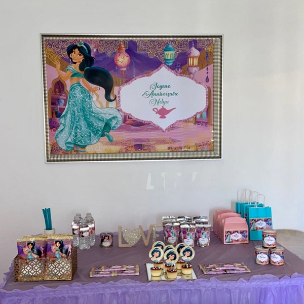 Princess Jasmine Backdrop, Princess Jasmine Banner, Princess Jasmine ...