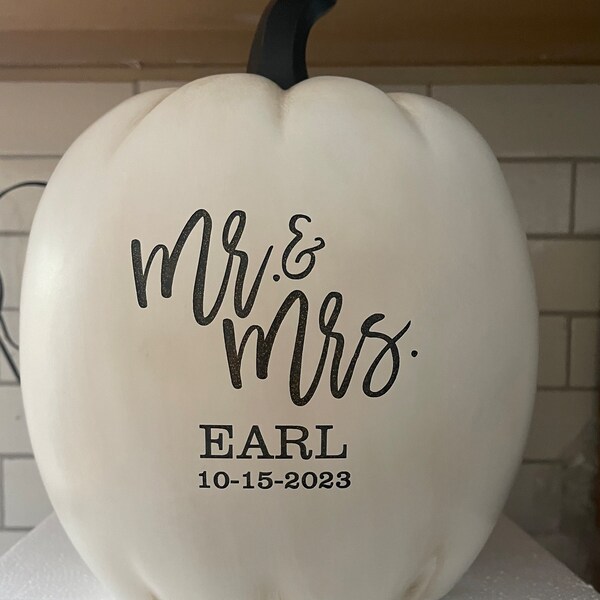 Personalized Light-up Wedding Pumpkin - for Couples - Fall Wedding Décor - Pumpkin Centerpiece ...