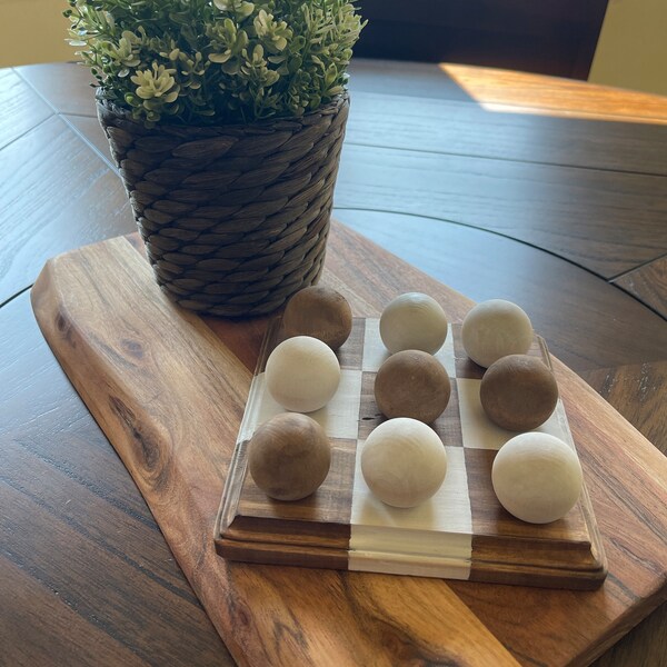 Tic Tac Toe Board, Wooden Tic Tac Toe, Game for the Family, Checkered ...