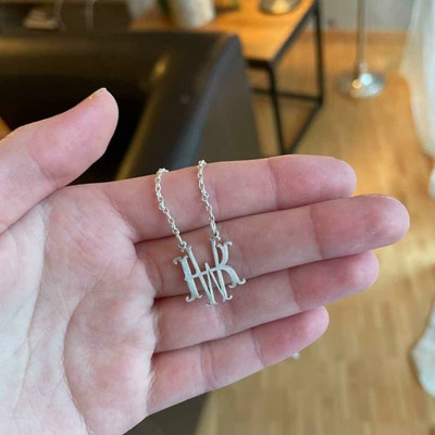 Personalised Handmade Sterling Silver Initials Monogram Necklace ...