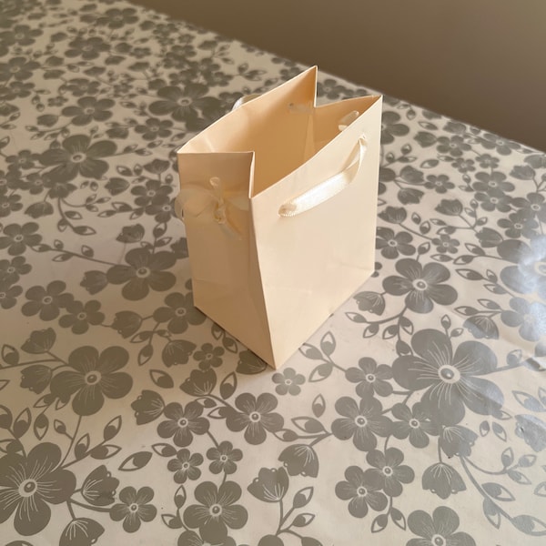 50 Extra Small Luxury Metallic Paper Bags .hand Made.satin Ribbon ...
