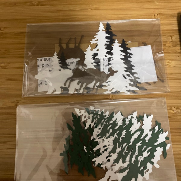 6pc. Pine Tree and Deer Die Cut Paper Cut Outs, Embellishments for ...