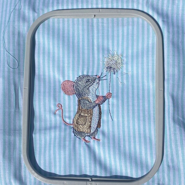 Embroidery File Mouse With Dandelion - Etsy