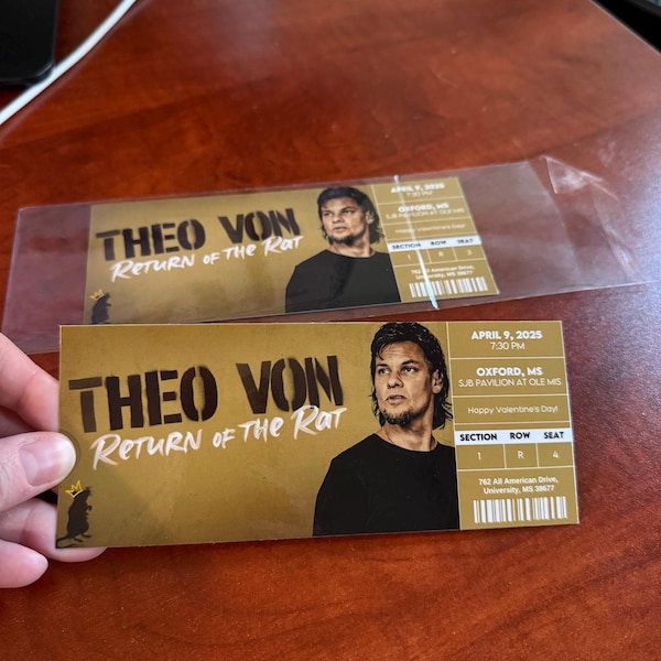 Physical Horizontal Ticket Custom Personalized Laminated Concert Ticket ...