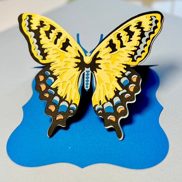 3D Layered Tiger Swallowtail Butterfly SVG PDF EPS, 3D Layered ...