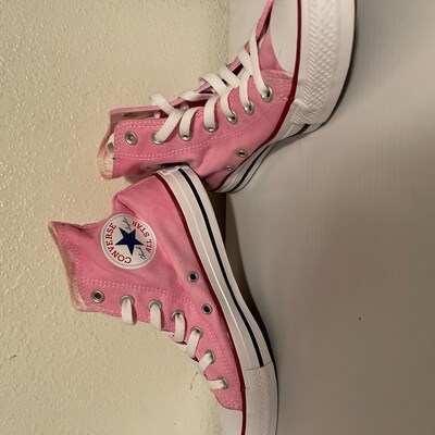 Custom Dyed Light Pink Converse All Star High Tops Shoes - Etsy