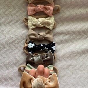 Sherbert Ribbed Knit Knot Pigtail Bows Orange Pigtail Bows - Etsy