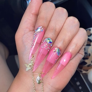 Gold Chain 3D Zircon Nail Ornament Nail Decal/ Butterfly Starry Sky ...