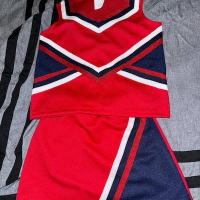 Blue & Gold Cheer Uniform, Blue and Yellow Cheerleading Uniform, Girls ...