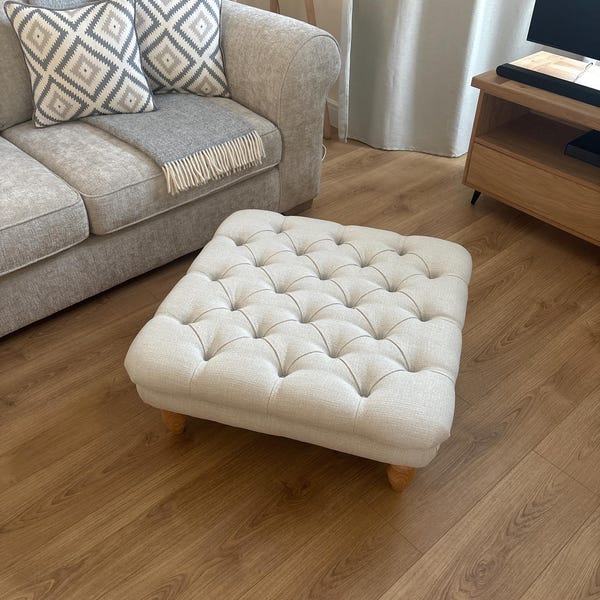 100 Cm X 54 Cm Chesterfield Style Deep Buttoned Footstool Coffee Table ...