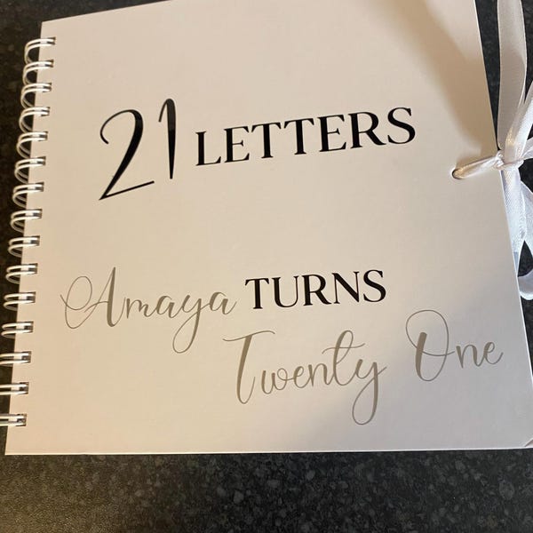 Personalised 8x8 Scrapbook With Ribbon • Birthday Letters | 21 Letters ...