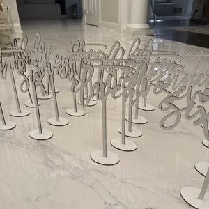 Tall Table Numbers Gold Table Numbers Tall Numerical Wood Table Number ...