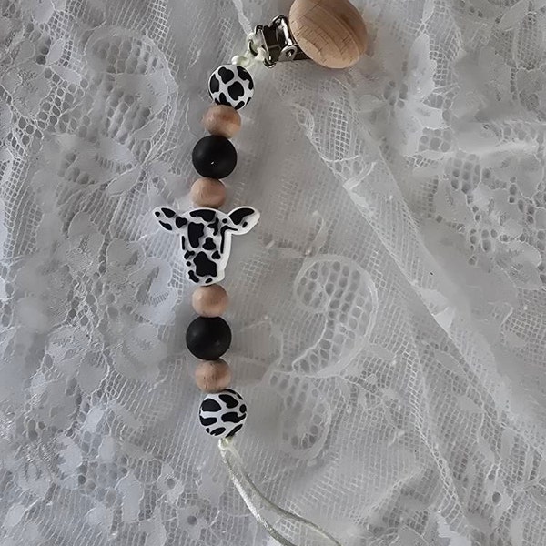 Highland Cow Pacifier Clip | Farm Pacifier Clip | Cow Dummy Clip | Cow ...