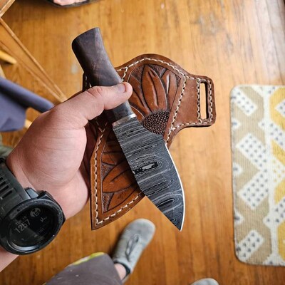 5 Long Custom Handmade Leather Sheath for Folding Knife Pocket Knife ...