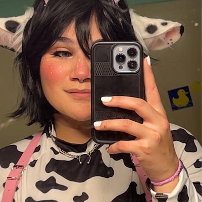 Fluffy Cow Ears With Horns Faux Fur Cow Cosplay Costume Ears Halloween ...