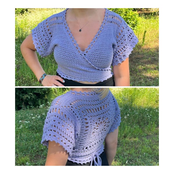 Lacey Wrap Top Crochet Pattern - Etsy