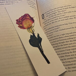 Red Rose Bookmark Dried Rose Bookmark Flower Bookmark Book Lover Gifts ...