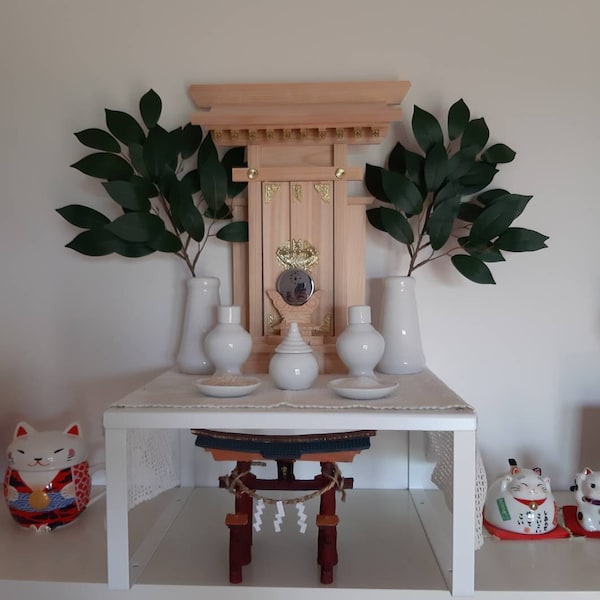Made in Japan Complete Set Stylish Kamidana /// Wooden Shinto Shrine ...